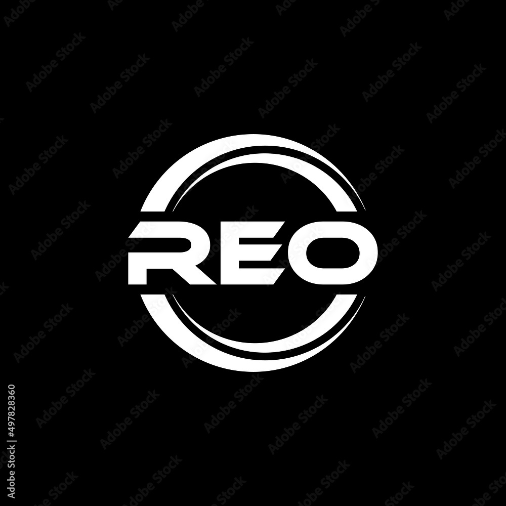 REO letter logo design with black background in illustrator, vector ...