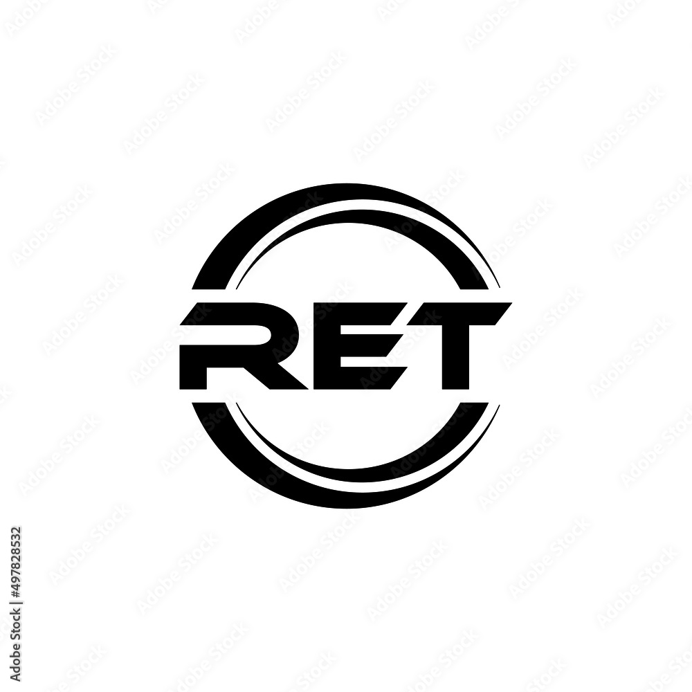 RET letter logo design with white background in illustrator, vector ...