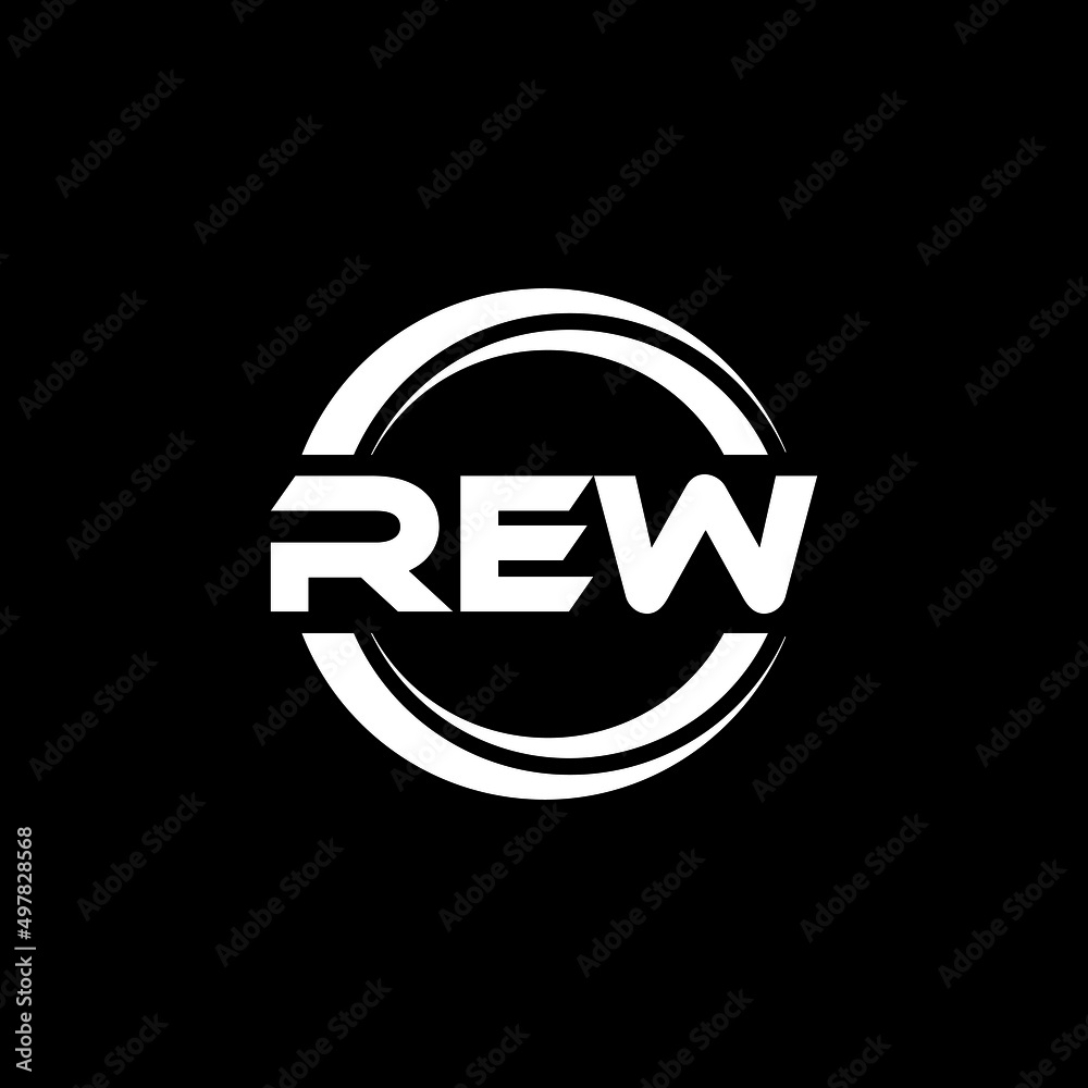 REW letter logo design with black background in illustrator, vector ...