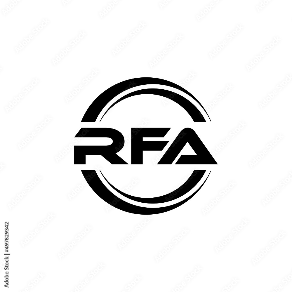 Vecteur Stock RFA letter logo design with white background in ...