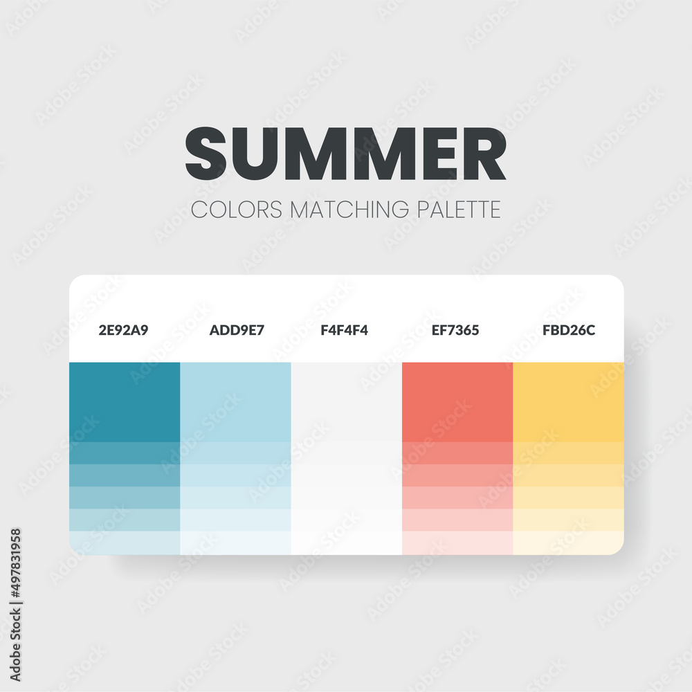 A summer color palette or color schemes are trends combinations and ...