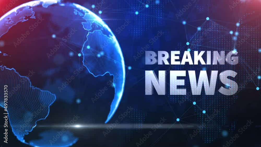 3D Digital World Breaking News Report Studio, Digital Earth HUD ...