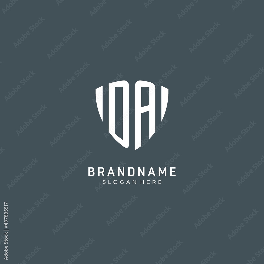 Initials DA logo shield guard shape, creative logo design concept Stock Vector | Adobe Stock