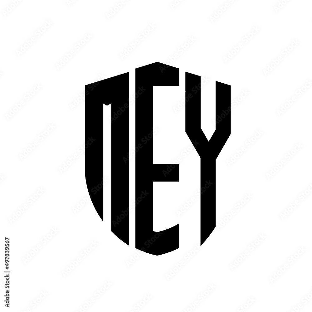 MEY letter logo design. MEY modern letter logo with black background ...