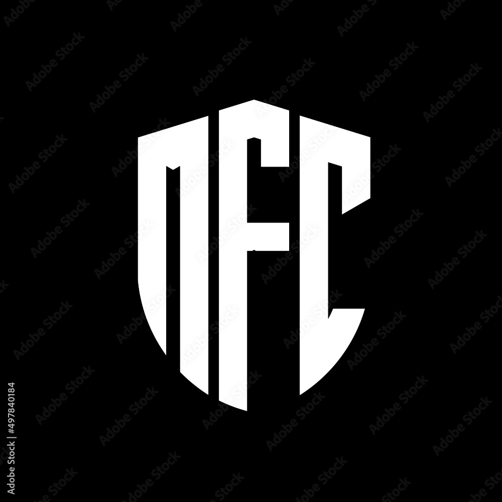 MFC letter logo design. MFC modern letter logo with black background ...