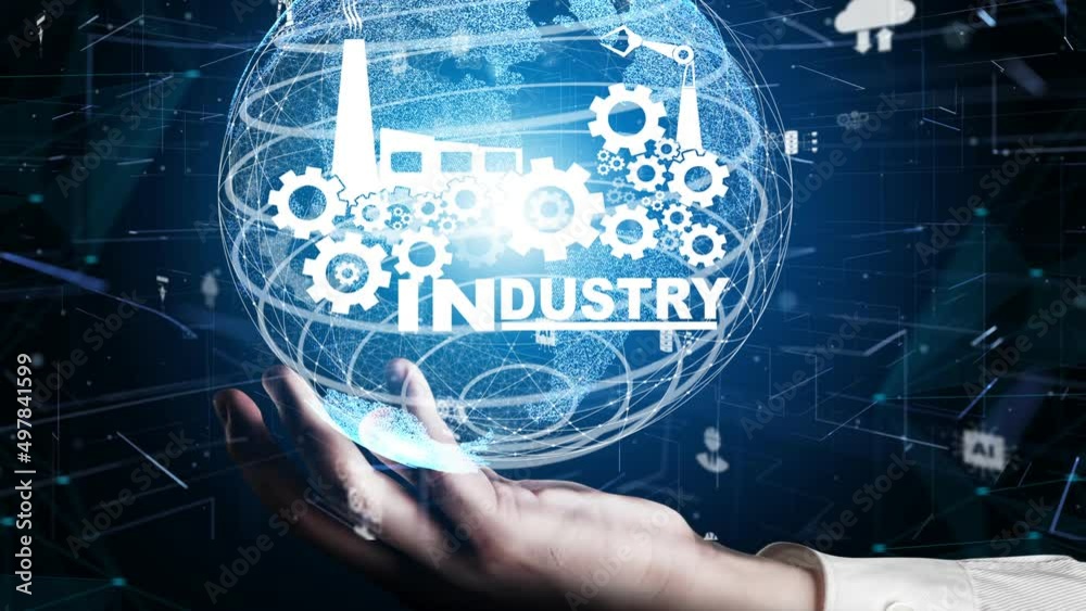 Futuristic industry 4.0 and inventive mechanized engineering concept ...