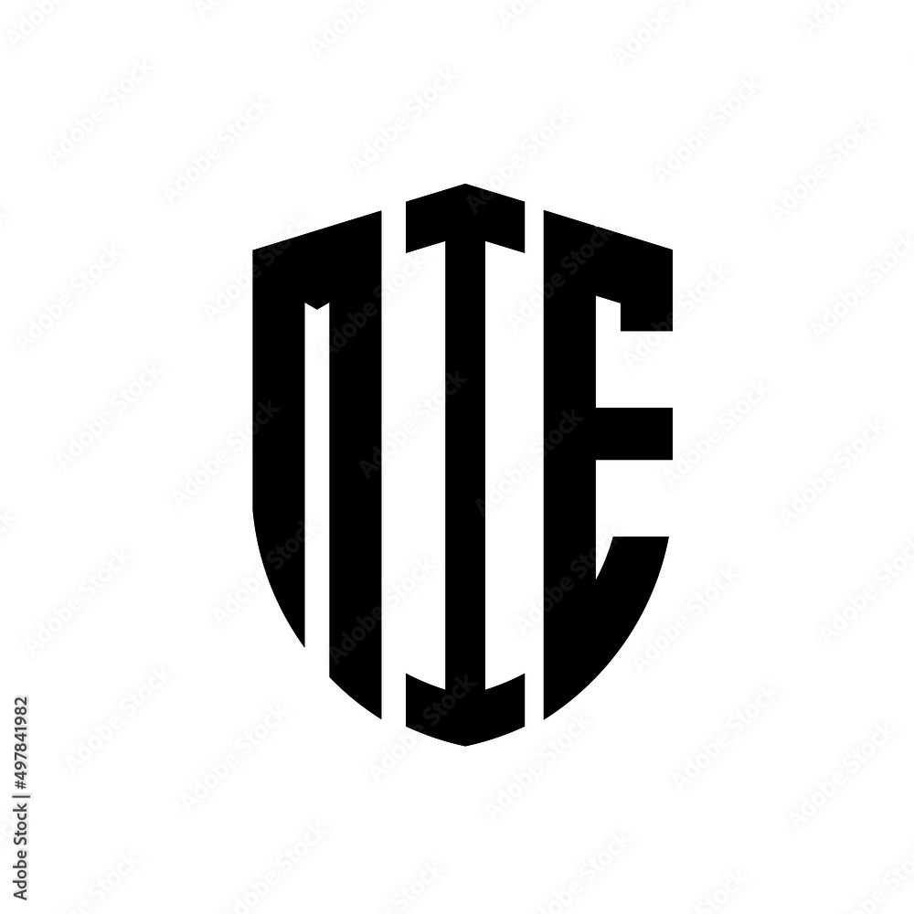MIE letter logo design. MIE modern letter logo with black background ...