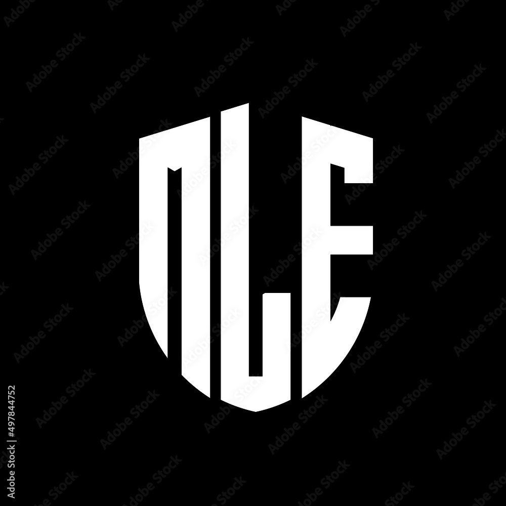 MLE letter logo design. MLE modern letter logo with black background ...