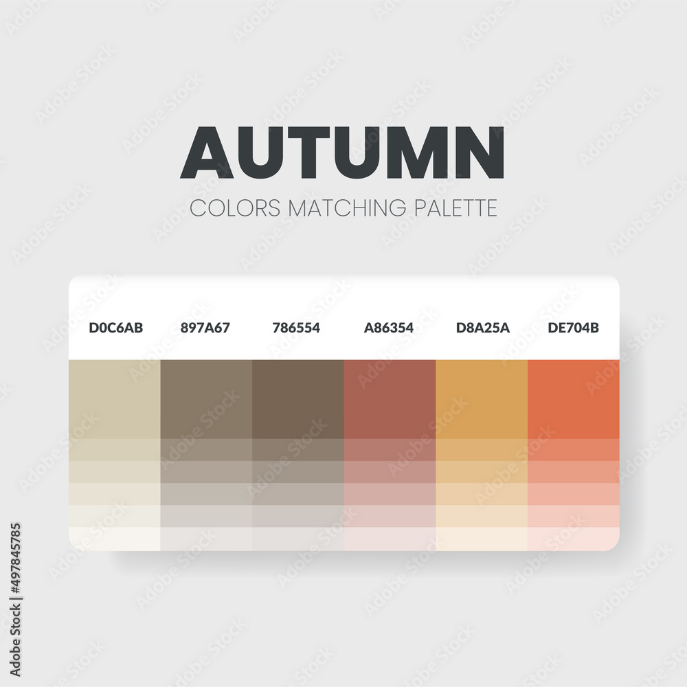 An autumn color palette or color schemes are trends combinations and ...