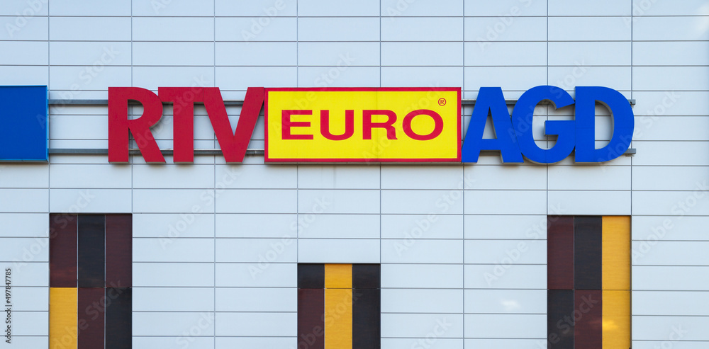 RTV Euro AGD shop logo sign. Electronics and home appliances retail ...
