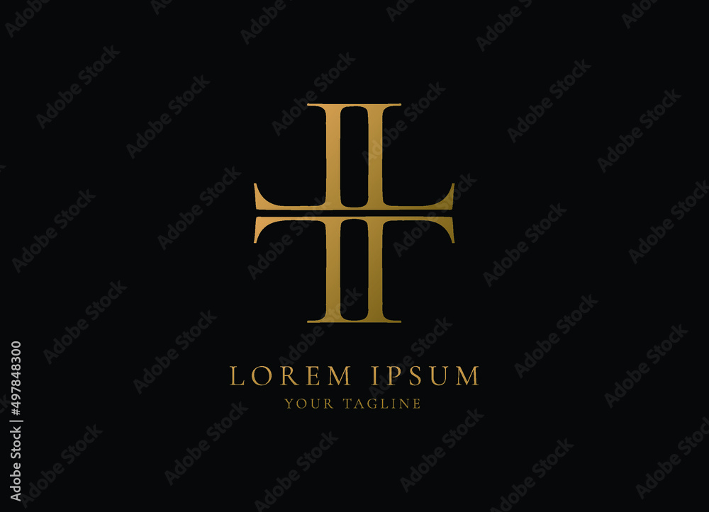 HL letter golden logo design, LL Logo HL logo Stock Vector | Adobe Stock