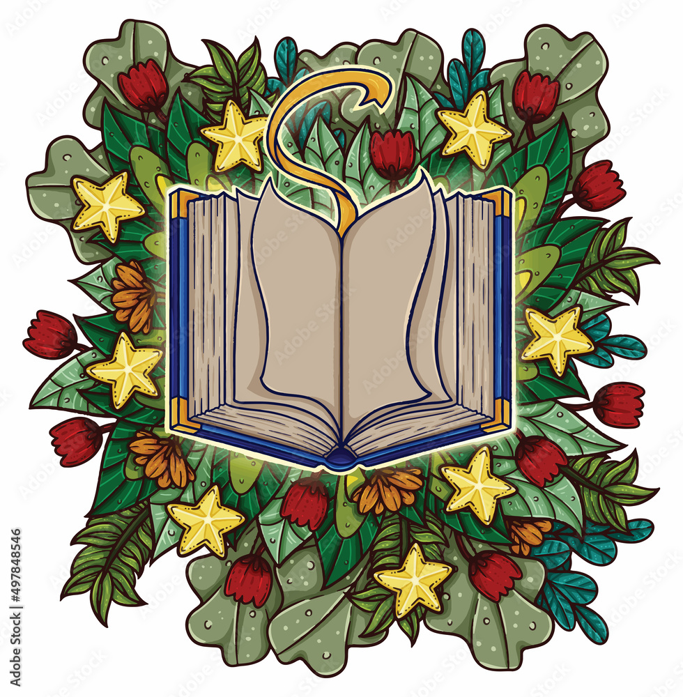 Book Simple Yet Powerful Line Art Illustration Stock Vector | Adobe Stock