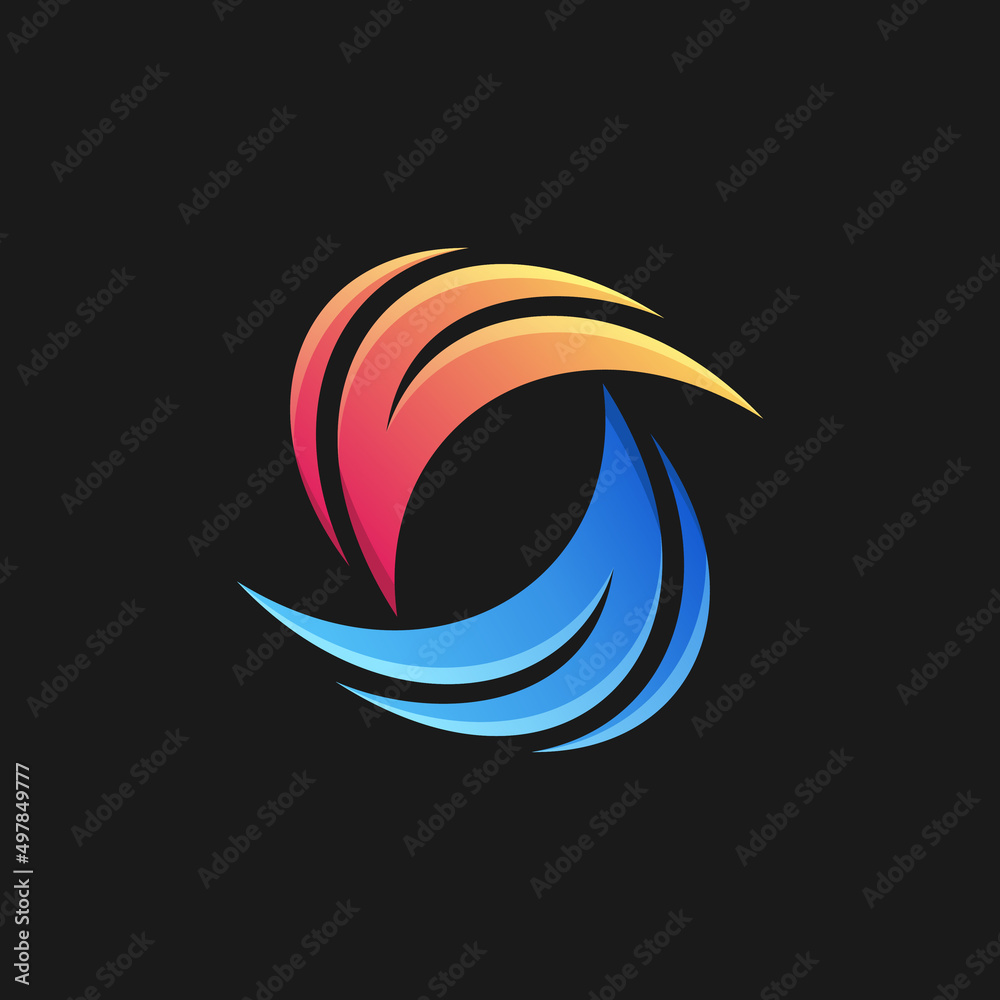 hvac air logo design Stock Vector | Adobe Stock