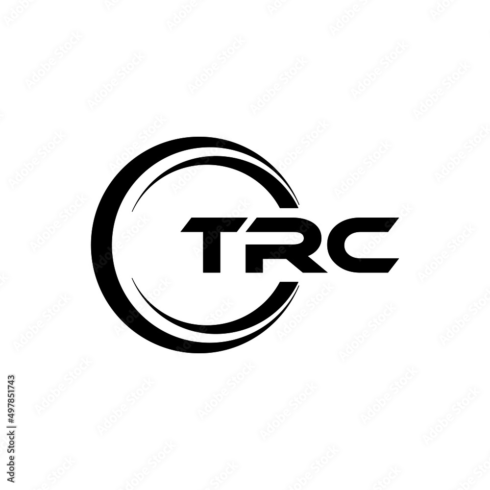 TRC letter logo design with white background in illustrator, vector ...