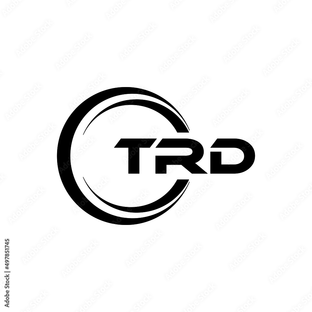 Vetor do Stock: TRD letter logo design with white background in ...