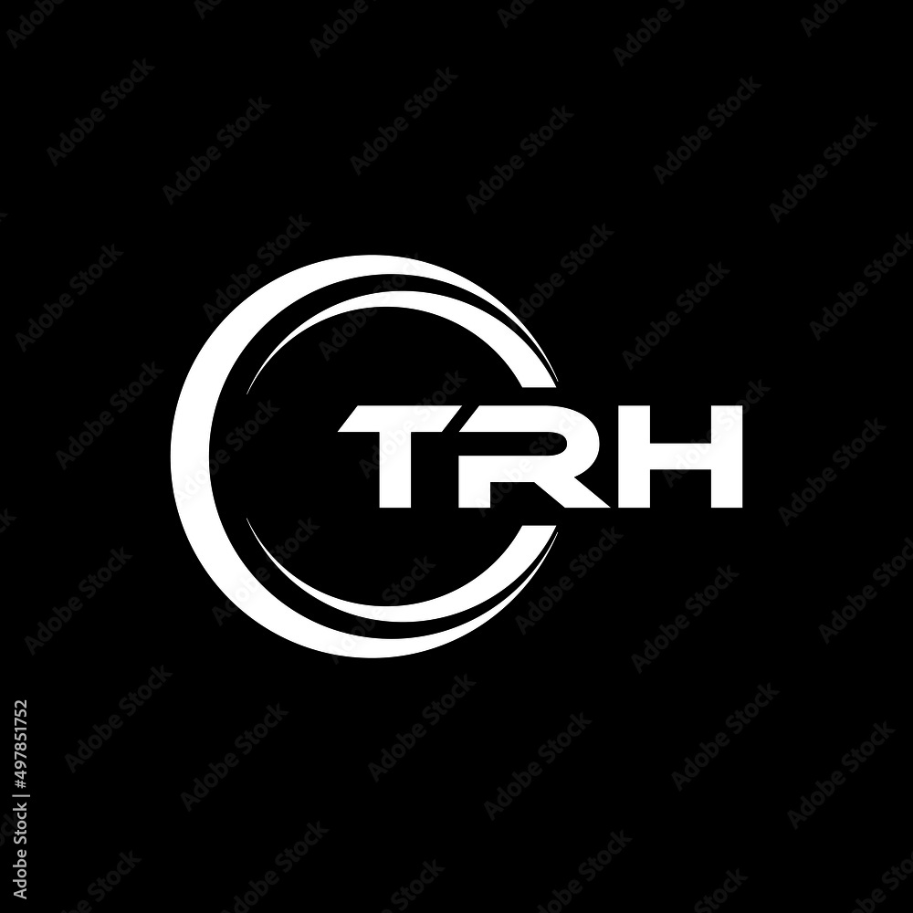 TRH letter logo design with black background in illustrator, vector ...