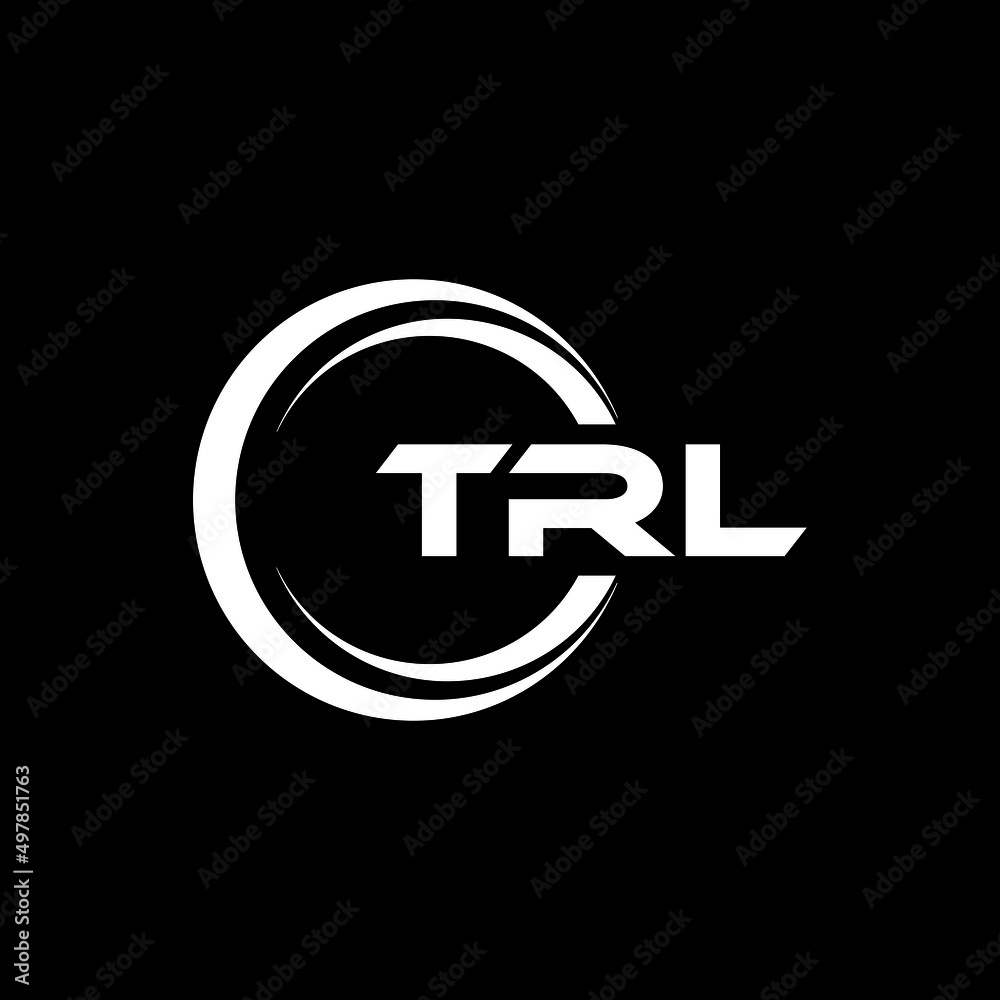 TRL letter logo design with black background in illustrator, vector ...