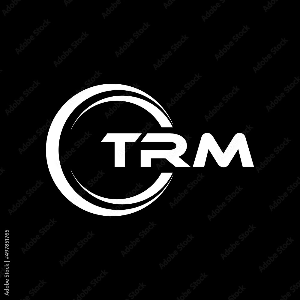 TRM letter logo design with black background in illustrator, vector ...