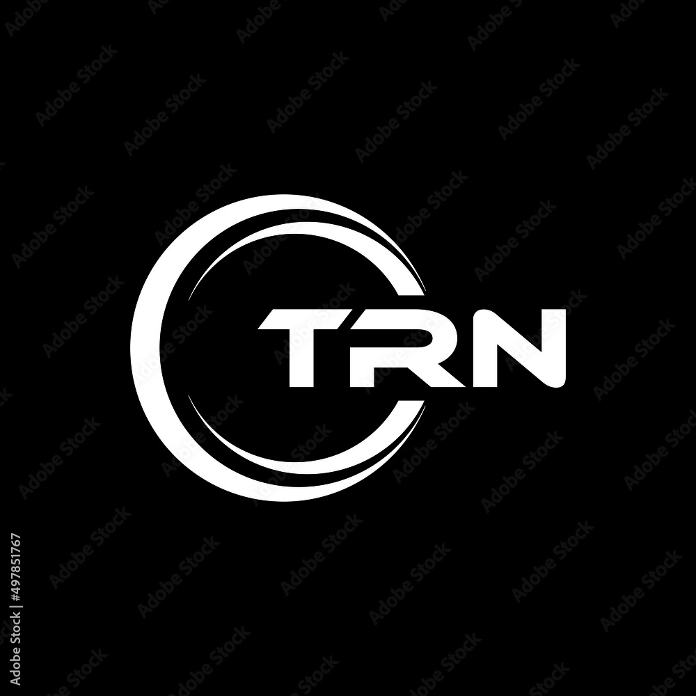 TRN letter logo design with black background in illustrator, vector ...