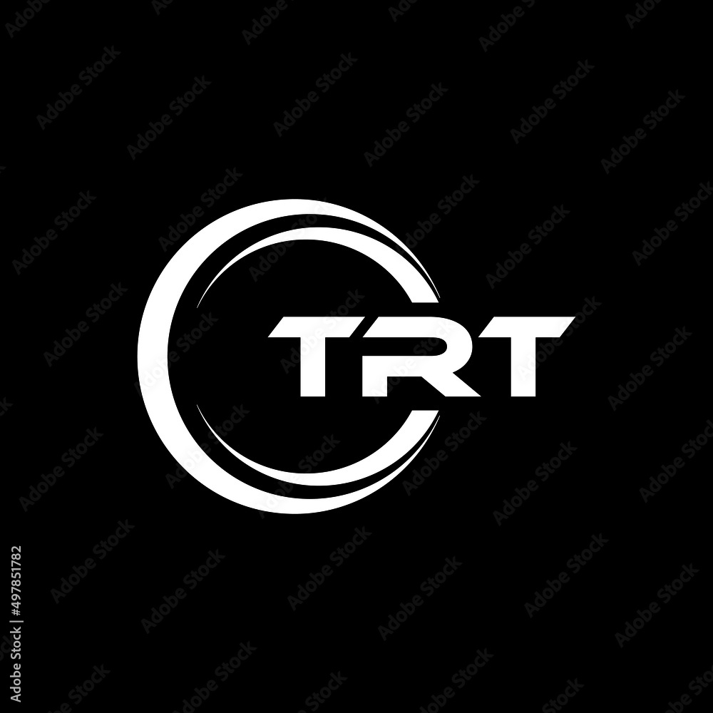 TRT letter logo design with black background in illustrator, vector ...