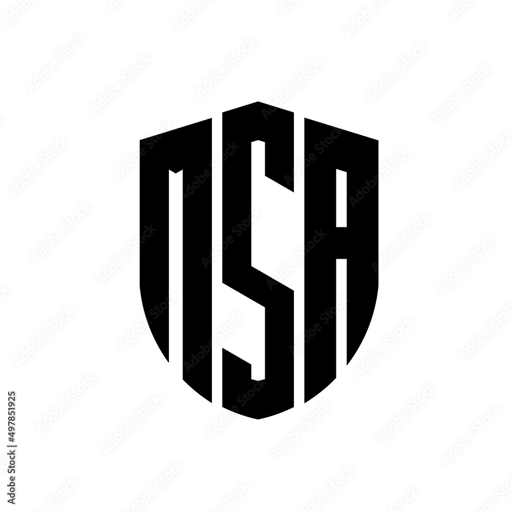 MSA letter logo design. MSA modern letter logo with black background ...