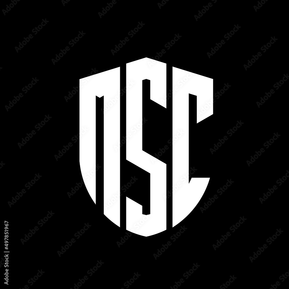 MSC letter logo design. MSC modern letter logo with black background ...
