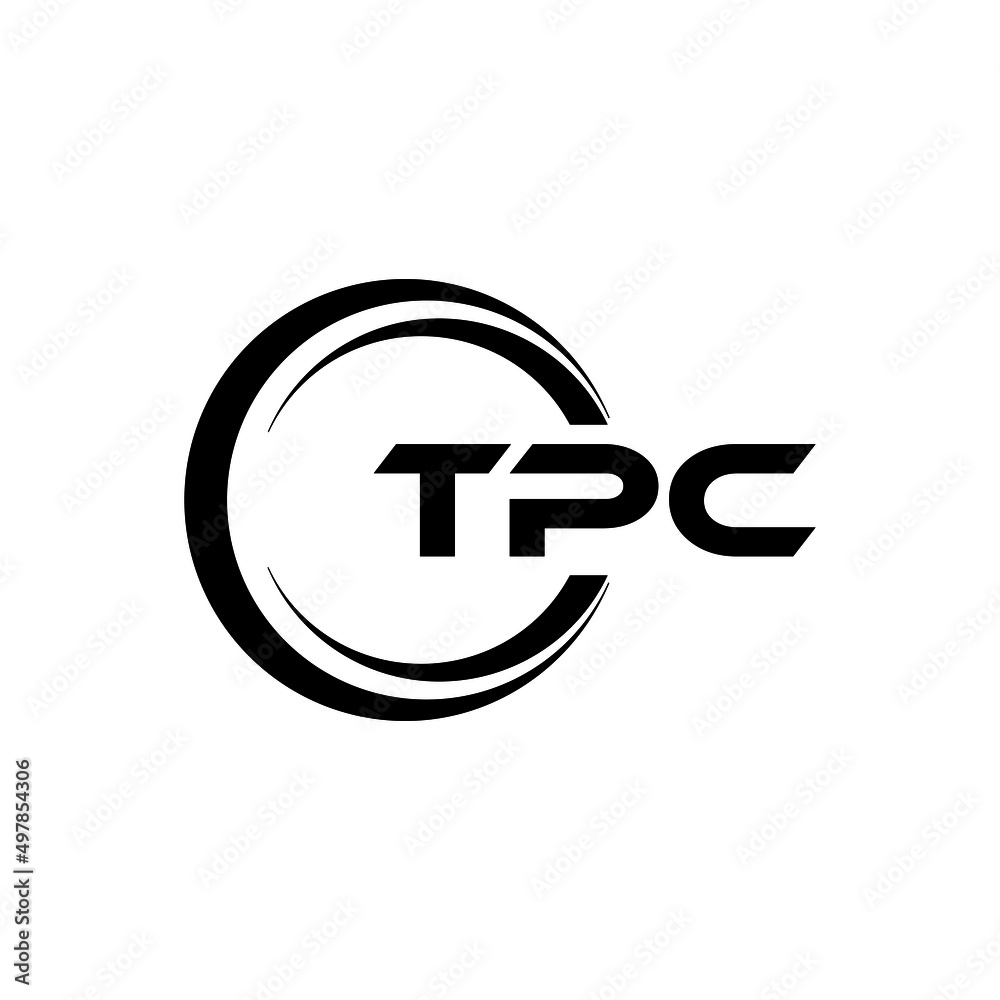 TPC letter logo design with white background in illustrator, vector logo modern alphabet font ...