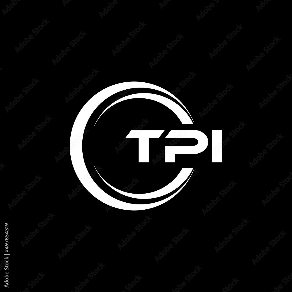 TPI letter logo design with black background in illustrator, vector ...