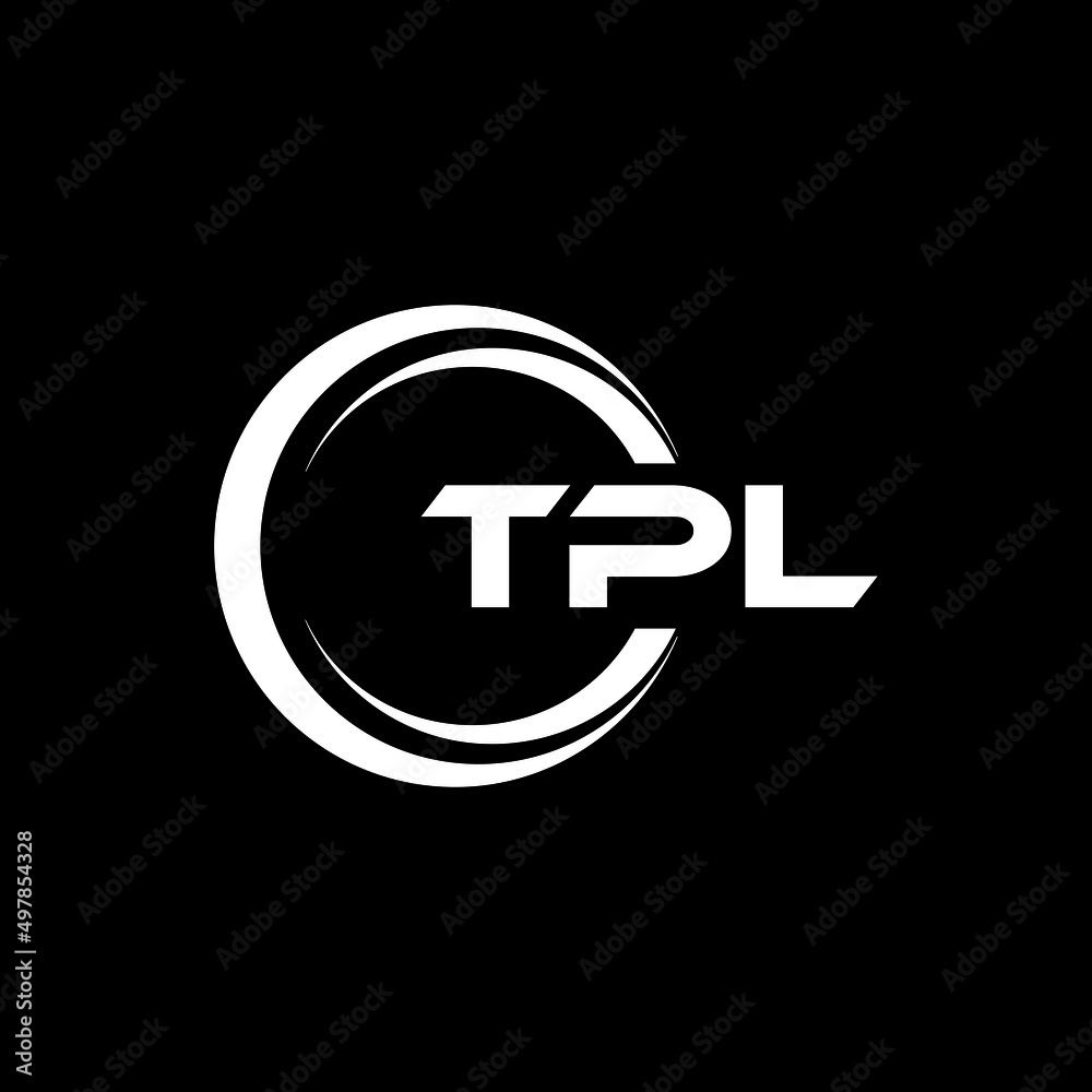 TPL letter logo design with black background in illustrator, vector ...