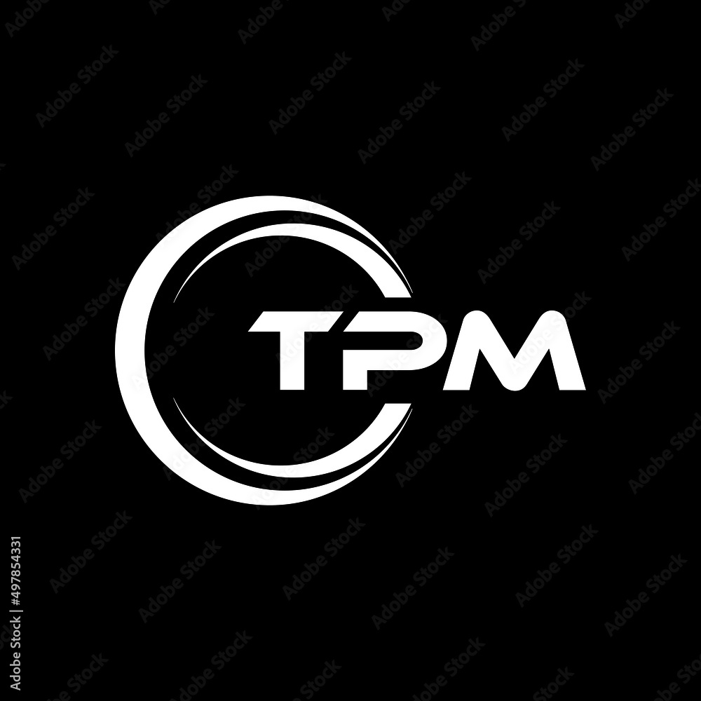 TPM letter logo design with black background in illustrator, vector ...