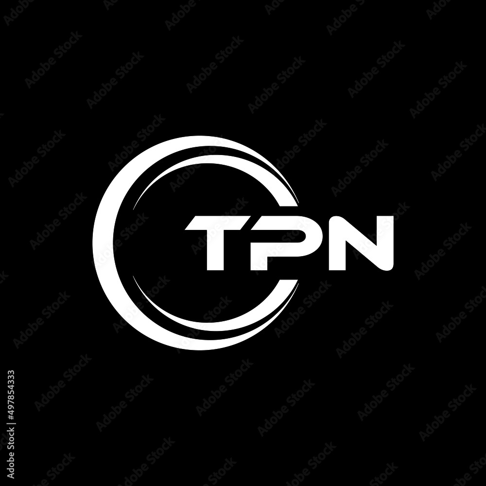 TPN letter logo design with black background in illustrator, vector ...