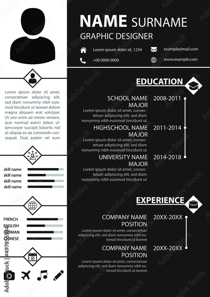 Vetor do Stock: CV Resume Template. Modern Simple Design. Clean Color ...