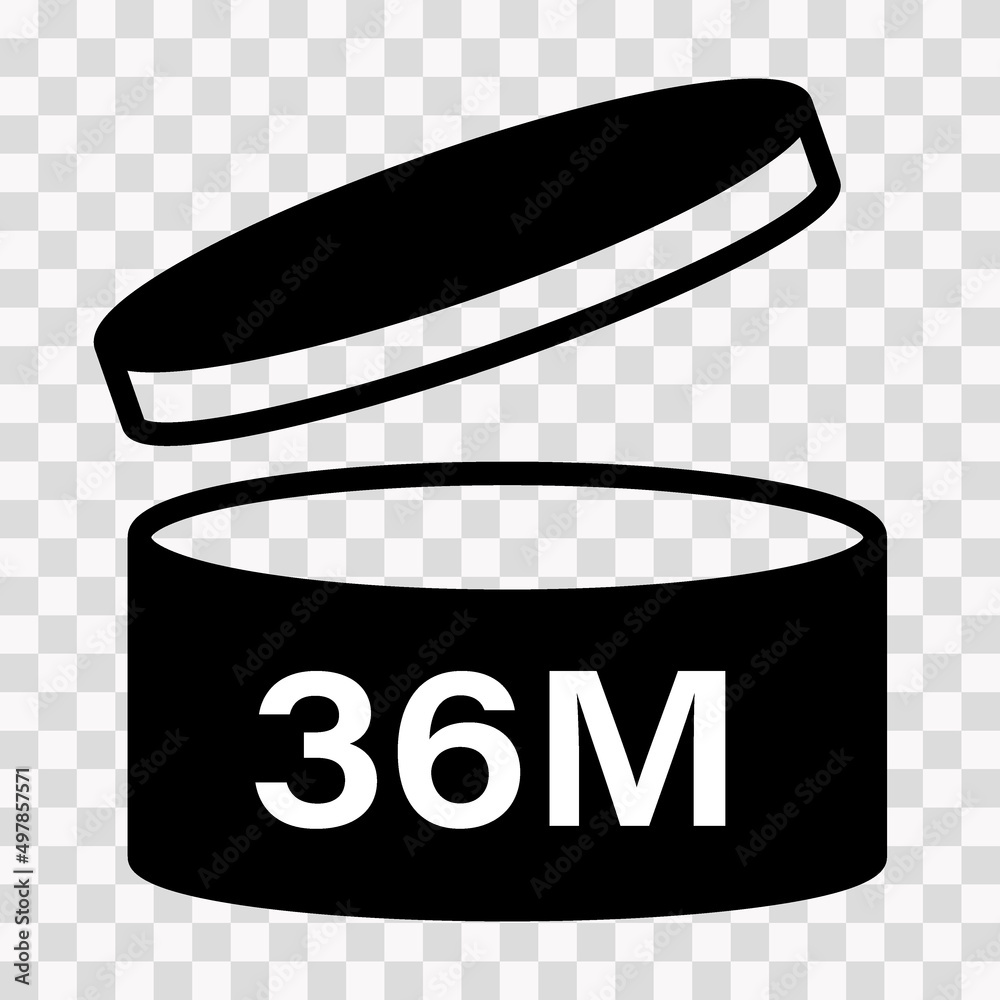 PAO cosmetic icon, mark of period after opening. Expiration time after ...