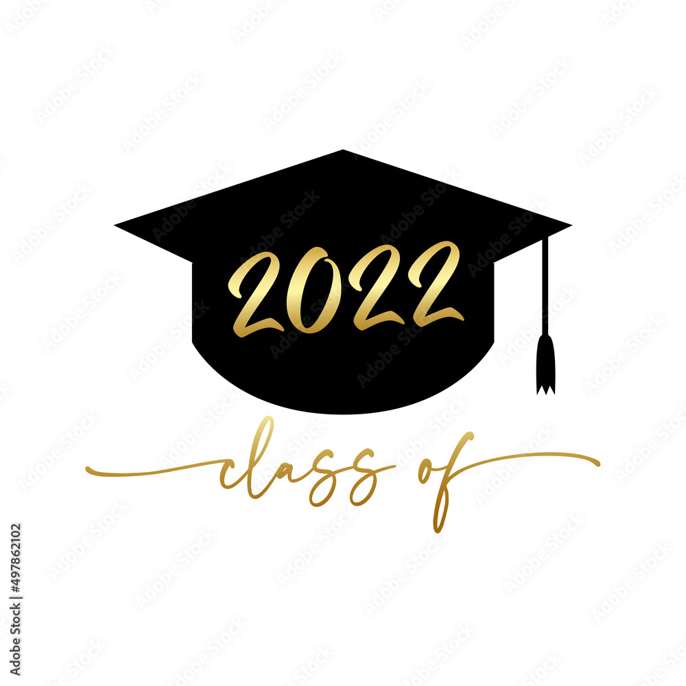 Science or educational logo concept. Class of 2022 year graduation ...