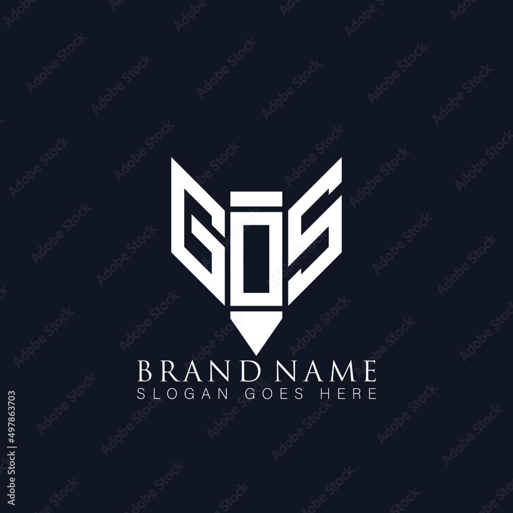 GOS letter logo design on white background.GOS creative monogram ...
