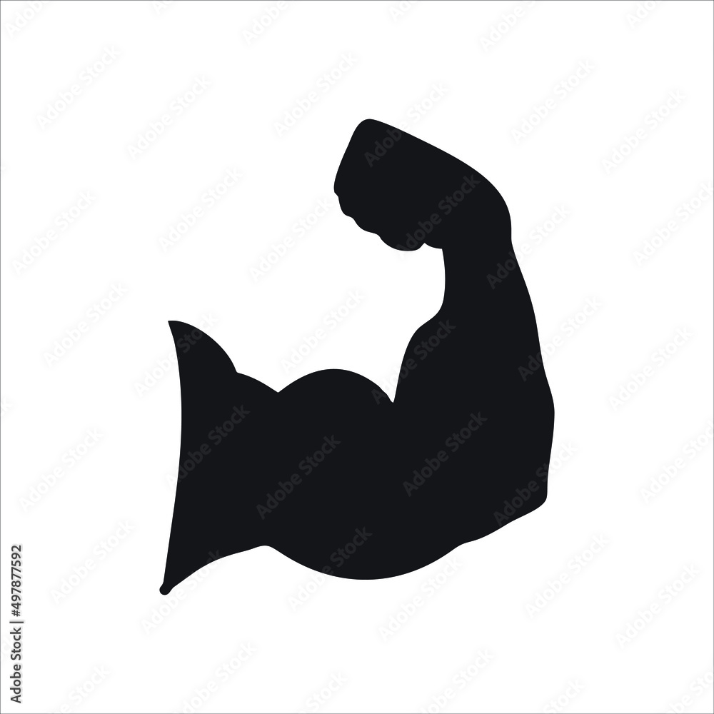 Strong Bodybuilder Biceps Flex Arm Vector Icon Download