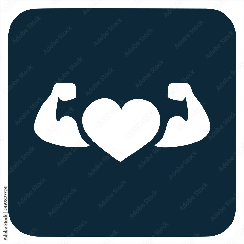 Arm muscle. Emoji of strong bicep. Emoticon of strength in hand. Icon ...