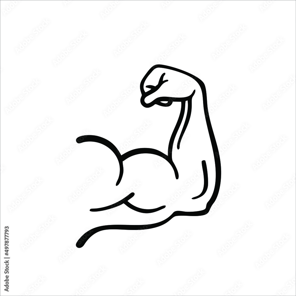 Strong Bodybuilder Biceps Flex Arm Vector Icon Download