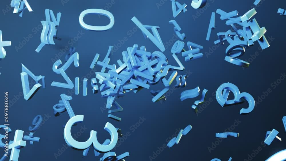 Vidéo Stock Numbers and math symbols floating around in the air and ...