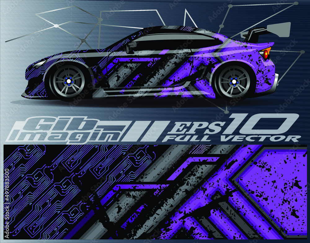 car decal design vector. abstract background for vehicle vinyl wrap ...