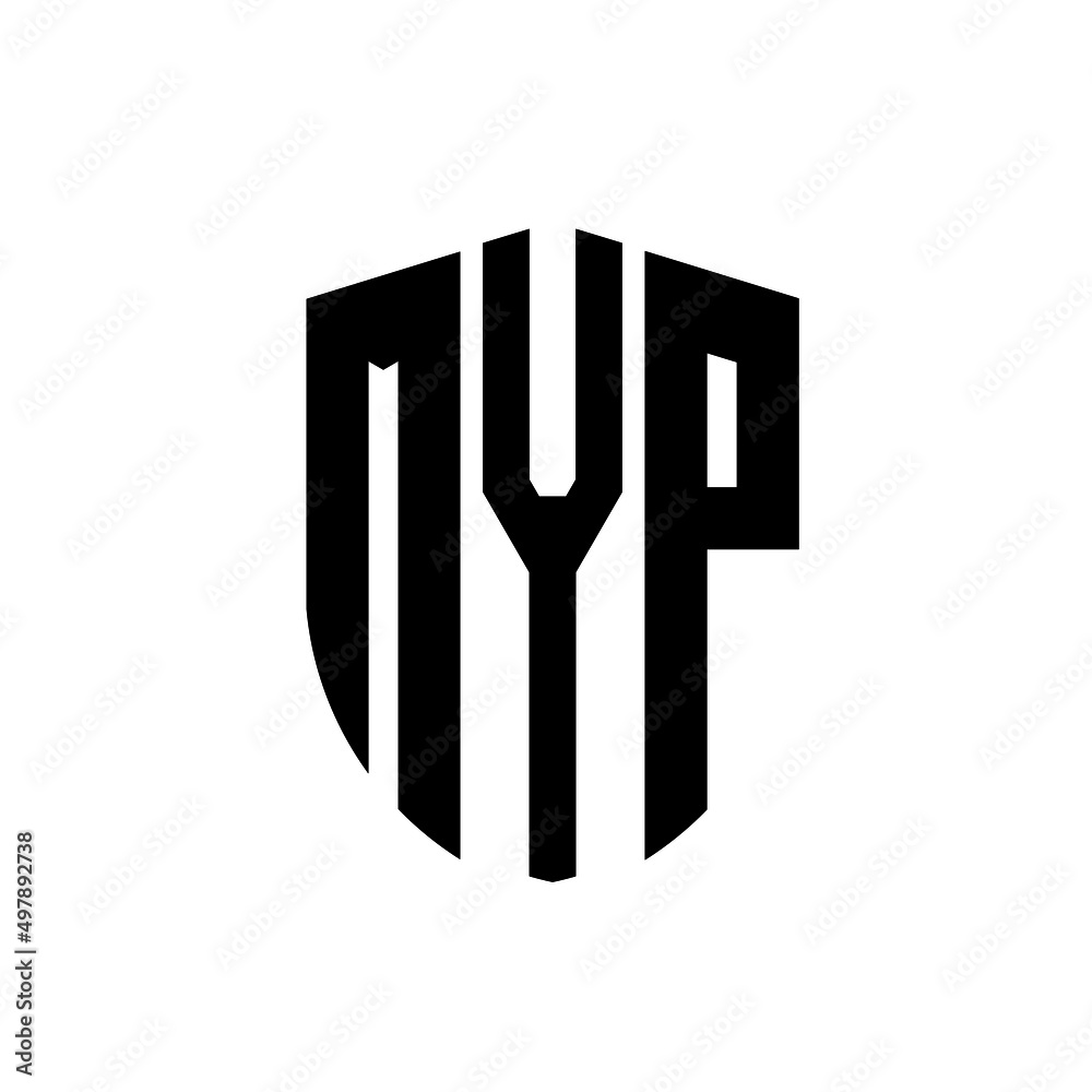 MYP letter logo design. MYP modern letter logo with black background ...