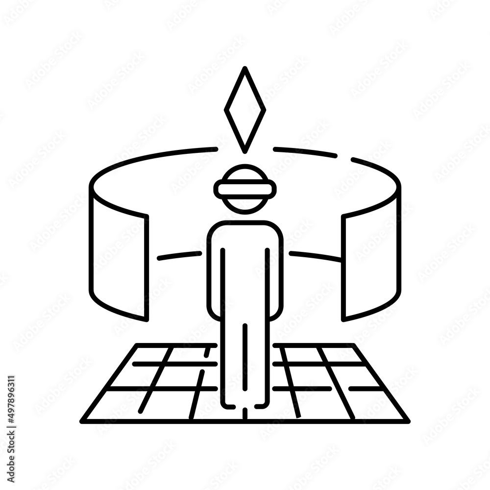 Avatar in metaverse. Thin line icon. Settings, choosing appearance ...