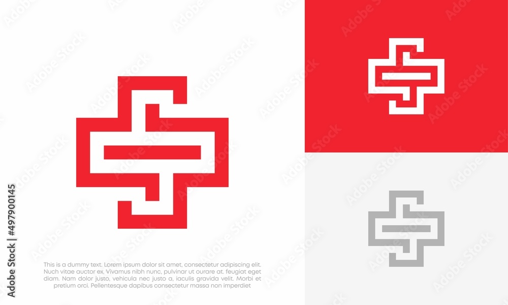 medical cross logo design vector Stock Vector | Adobe Stock