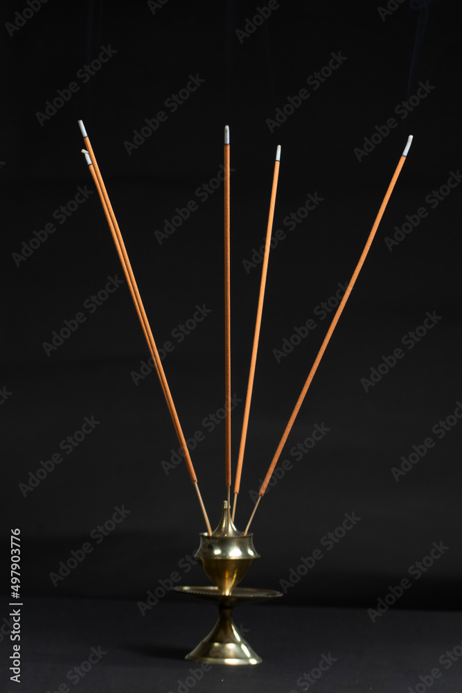 Agarbatti with black background Stock Photo | Adobe Stock