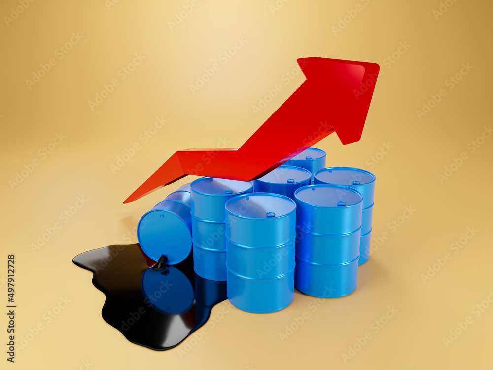 Red arrow pointing up on the oil tank And the oil tank has spilled oil ...