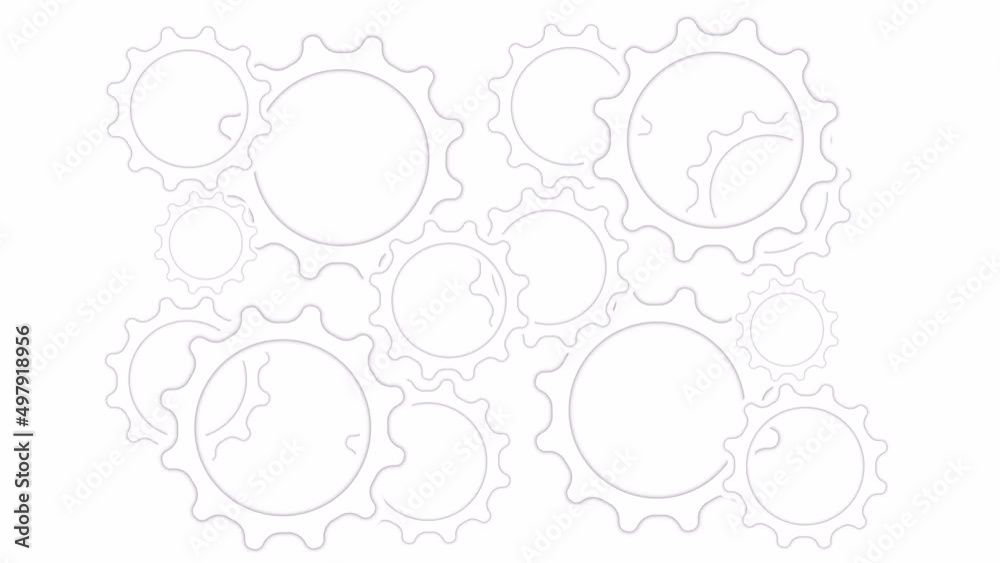 Background vector video (animation) of a gear train, on which the gear ...