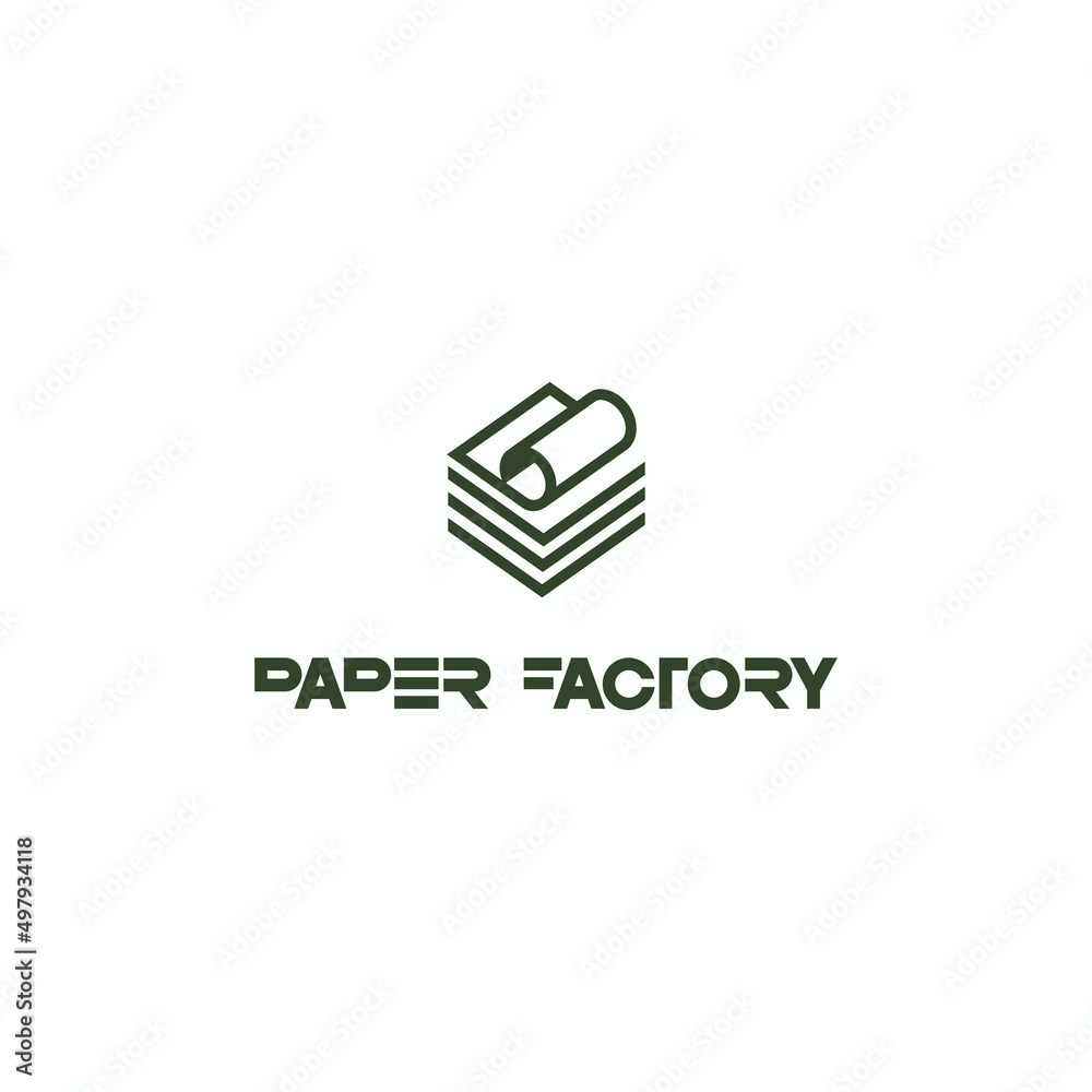 illustration depicting a sheet of paper in the form of a symbol or logo ...