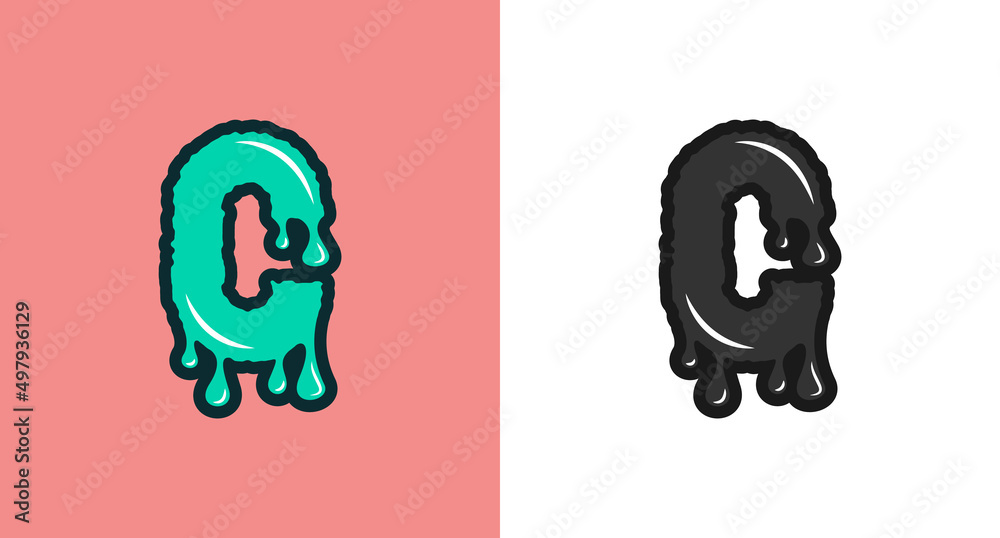 scary ,creepy ,spooky dripping letter c typography logo design Stock ...