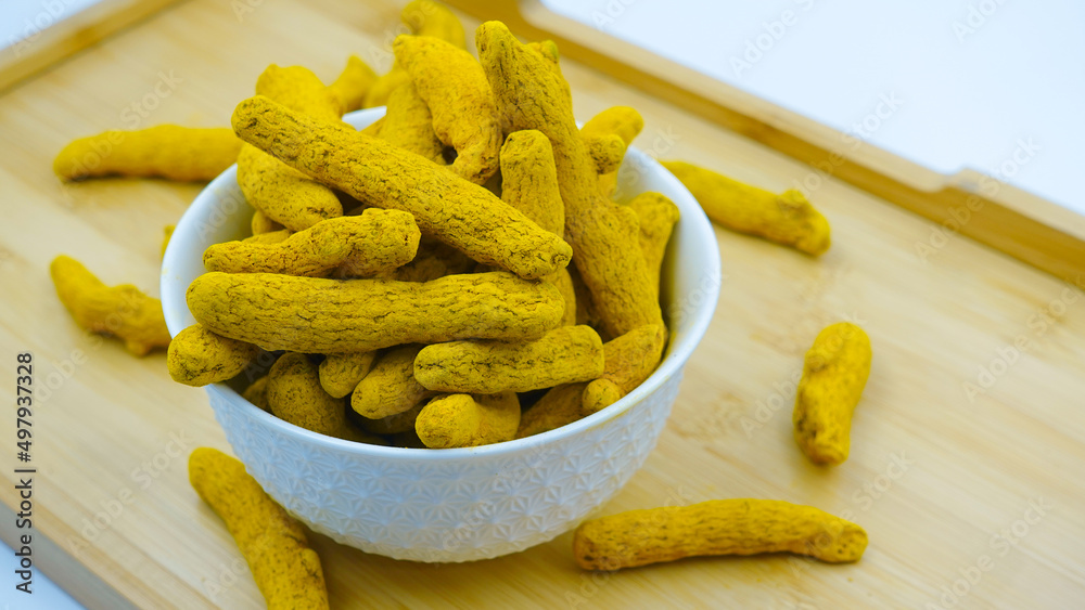 Organic Fresh Turmeric stick also known as Haldi. Dried turmeric are ...