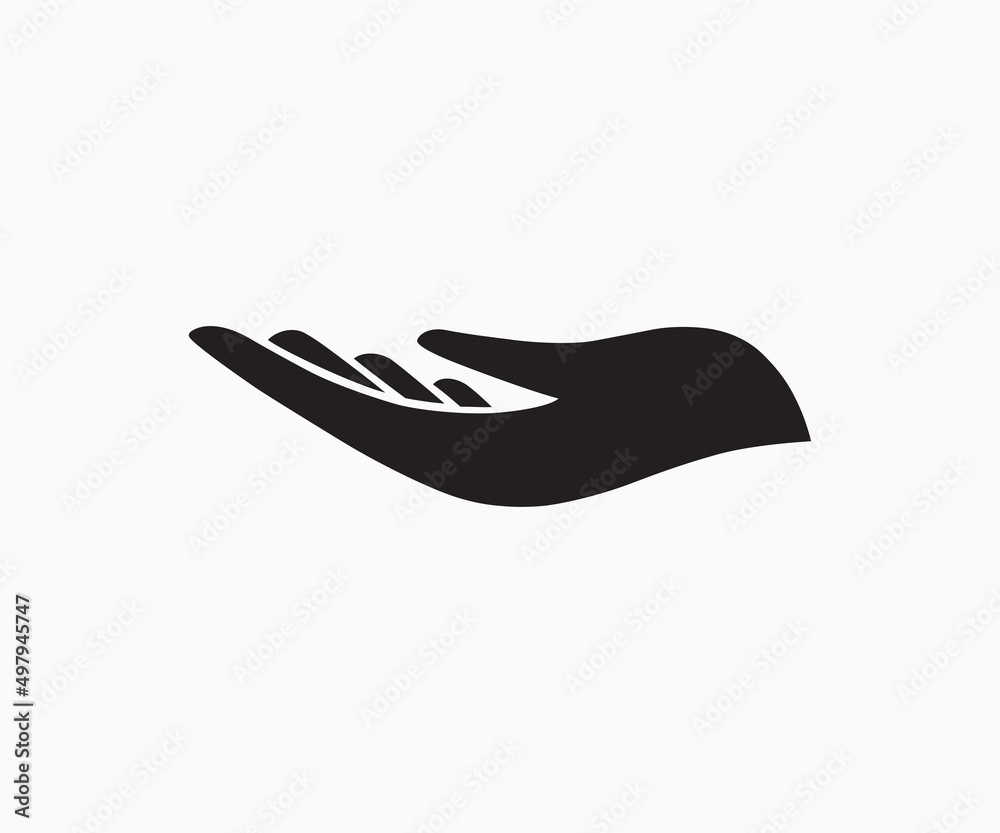 Hand Vector. Giving Hand Vector. Cupped Hand Silhouette Vector Template ...